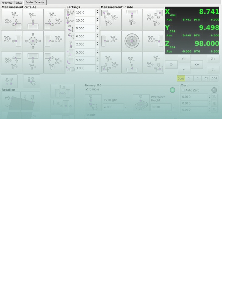 Probe Screen - Interface - LinuxCNC