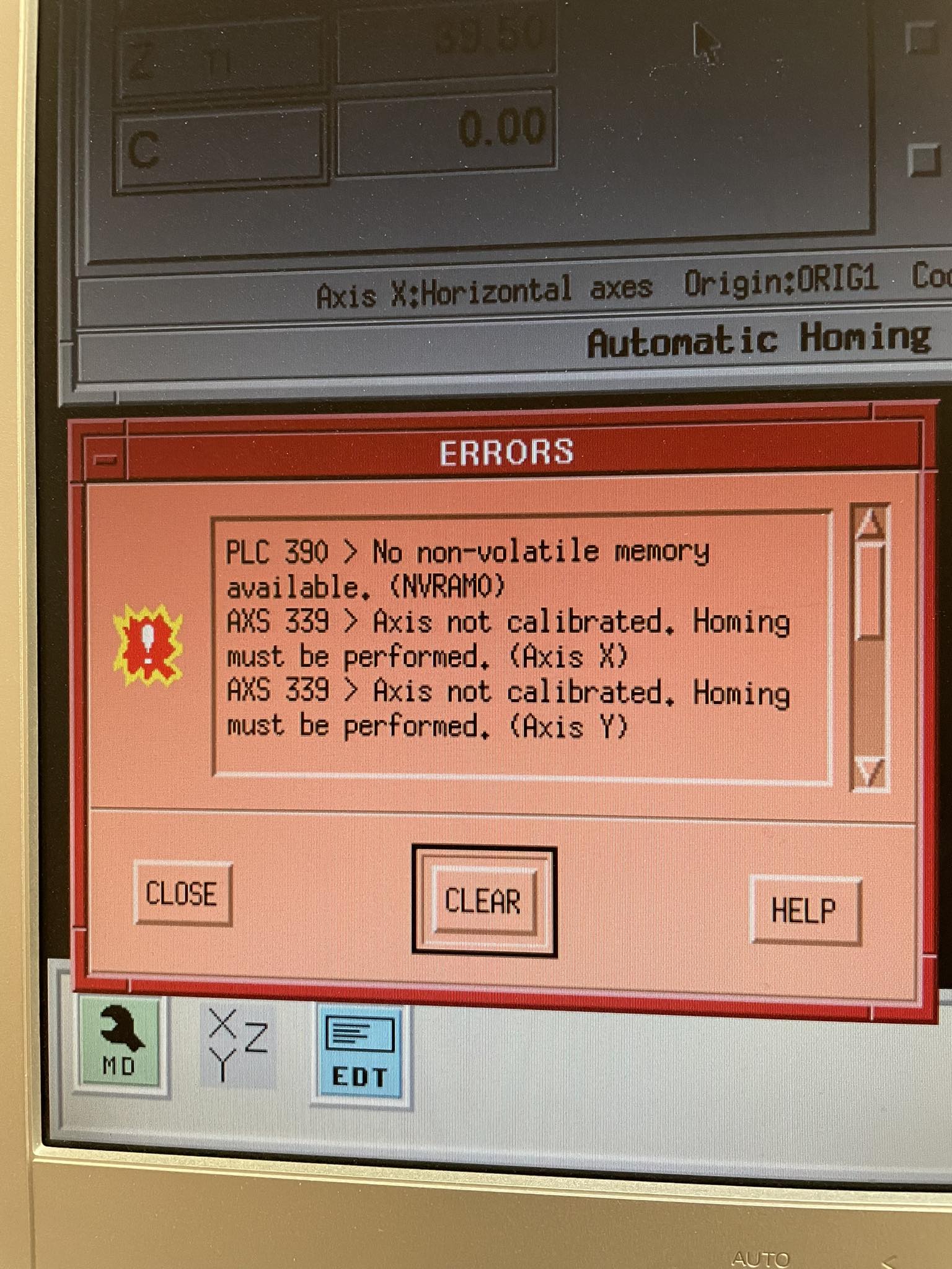 Biesse Rover 336 - Error after replacing DS12887 - LinuxCNC
