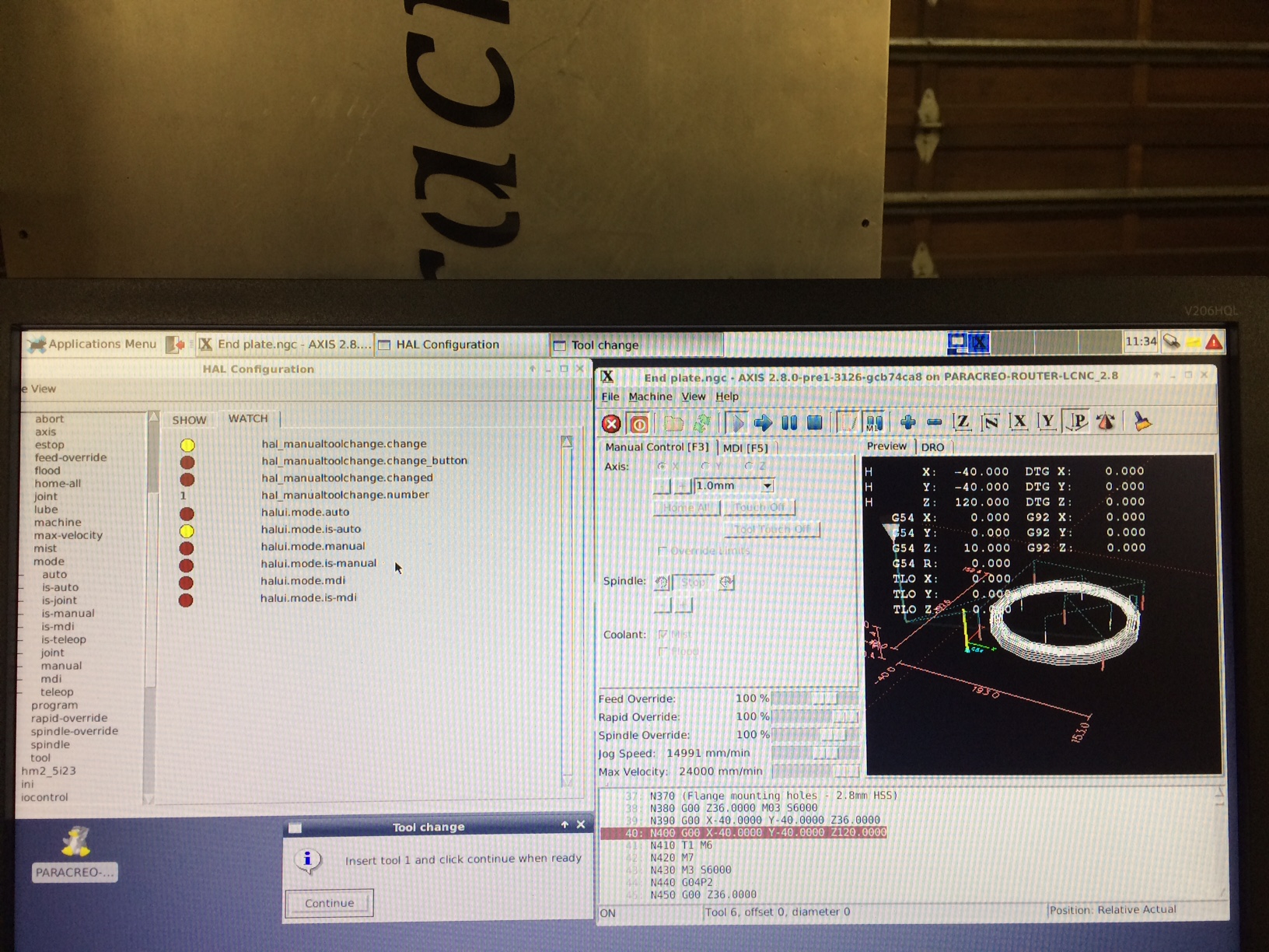 Bug Report (Master): Incorrect halui.mode pins for manual tool change - LinuxCNC